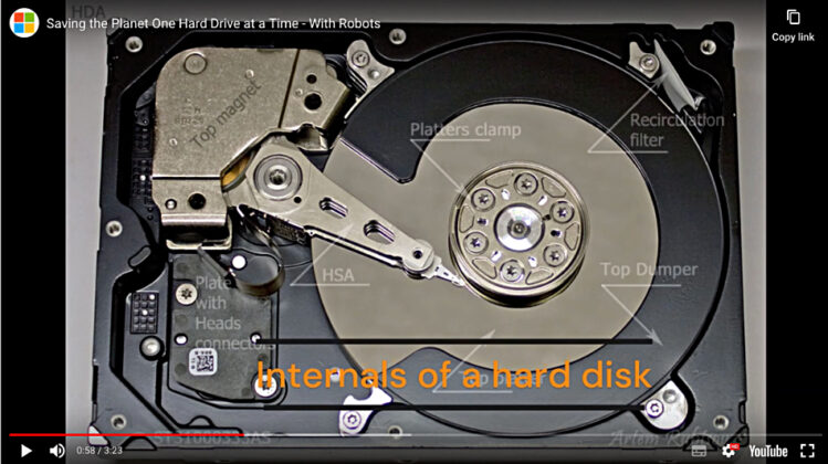 Microsoft says its opting for robots to recycle disk drives